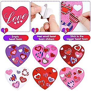 Zonon Total 402 Pieces Valentines Heart Doilies and Self-Adhesive Heart Foam Stickers Valentines Foam Heart Craft Set for Valentine's Day Wedding DIY Craft Supplies Ornaments