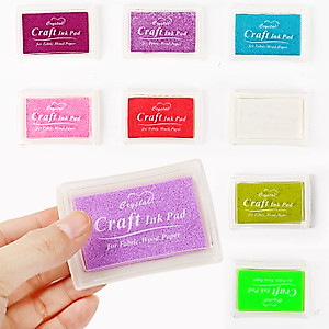 Ink Pads, Stamp Pads for Rubber Stamps, 15 Solid Colors Available for Craft Scrapbooking Fingerpaint on Paper Wood Fabric
