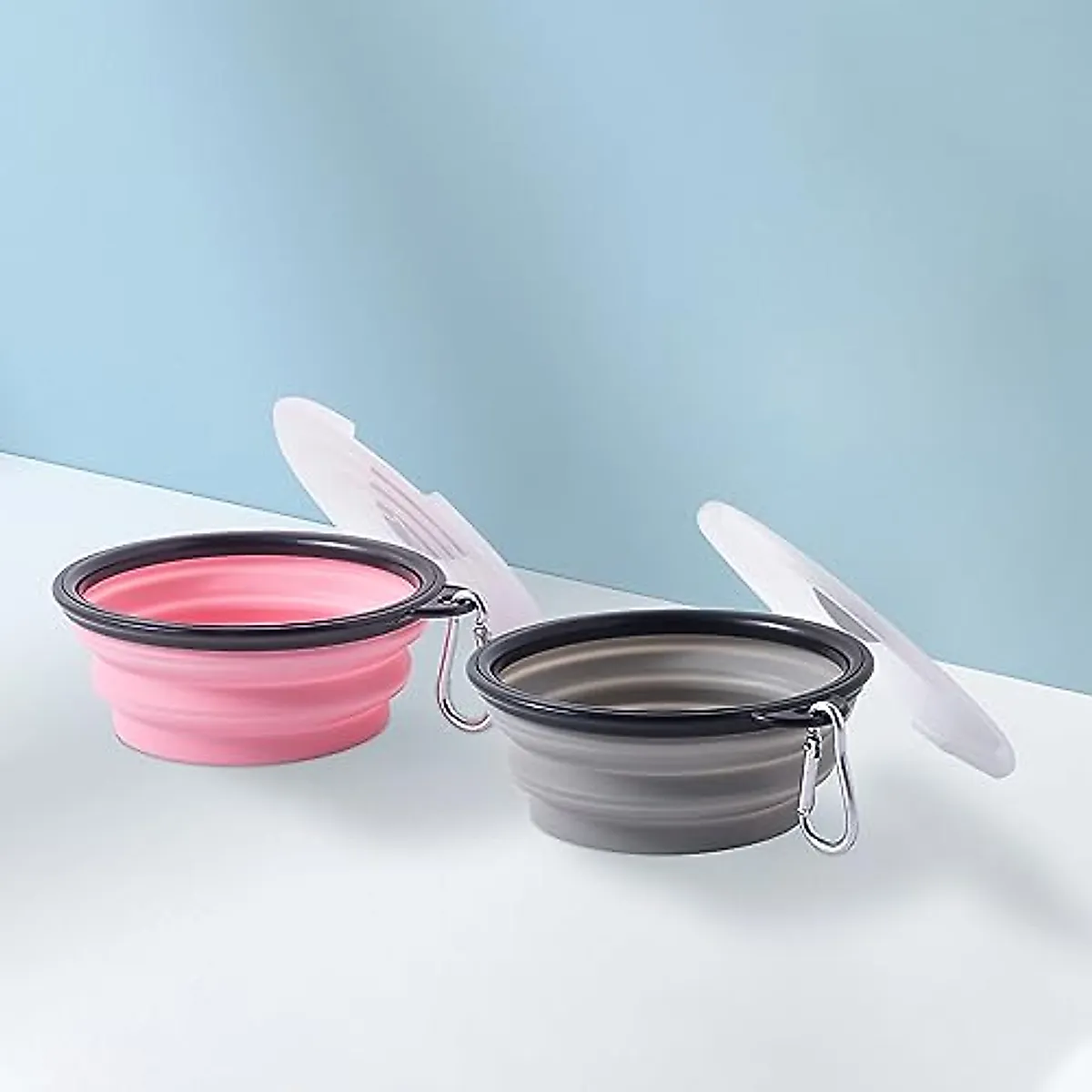 COLLAPSIBLE Dog Bowl 2 Pack Dog Travel Collapsible Bowls, Dog Portable Pet Water Bowl for Outdoors Camping Walking (Small)