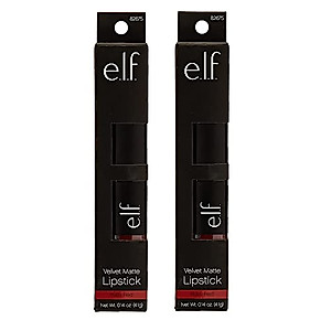 e.l.f. Pack of 2 Velvet Matte Lipstick, Ruby Red (82675)