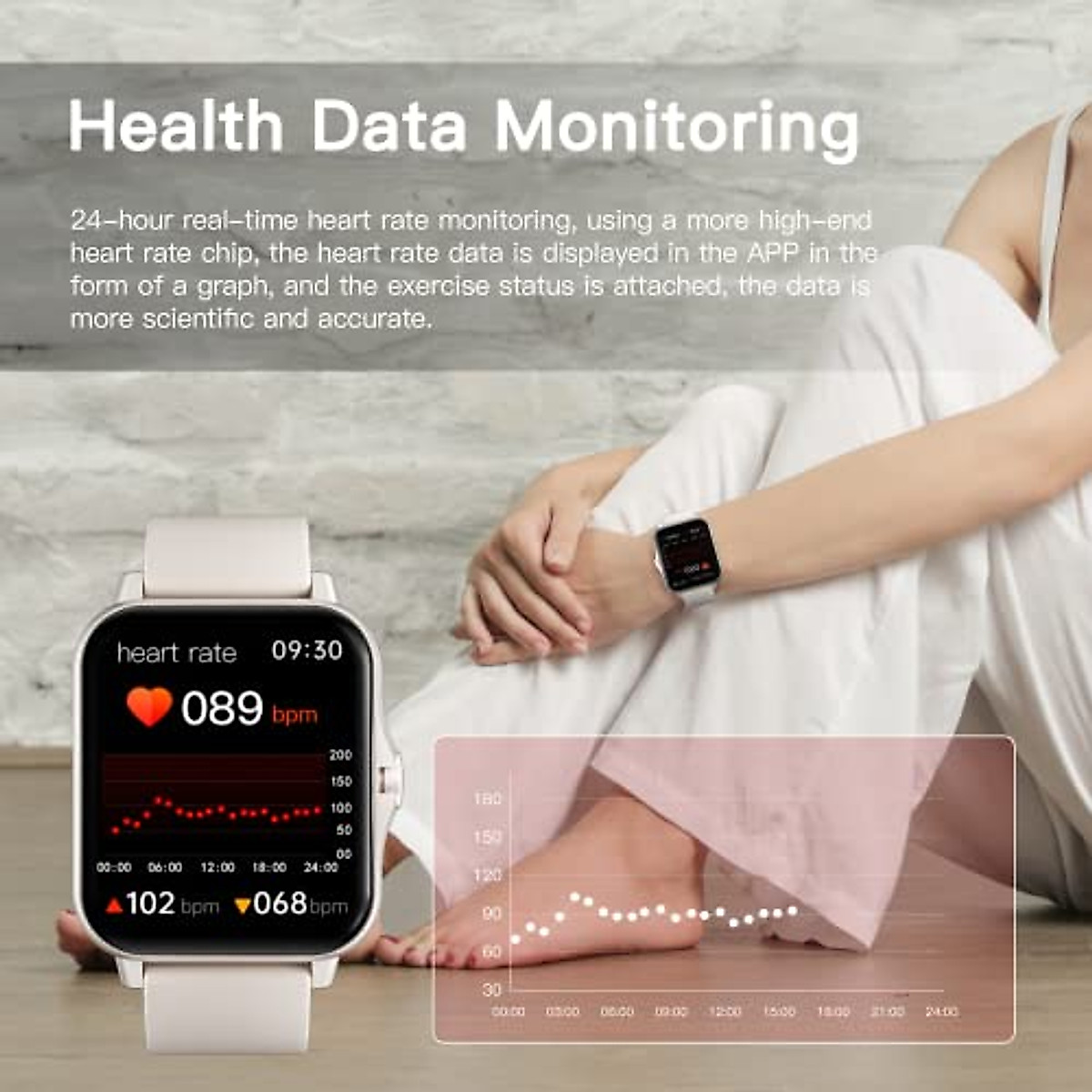 Smart Watch (Receive & Dial), 2023 Newest 1.85" TFT HD Full Circle Full Touch Screen, Smart Watch for Women Men,SmartWatchs with Fitness Tracker Call/Text/Heart Rate/AI Voice Assistant/Blood Pressure