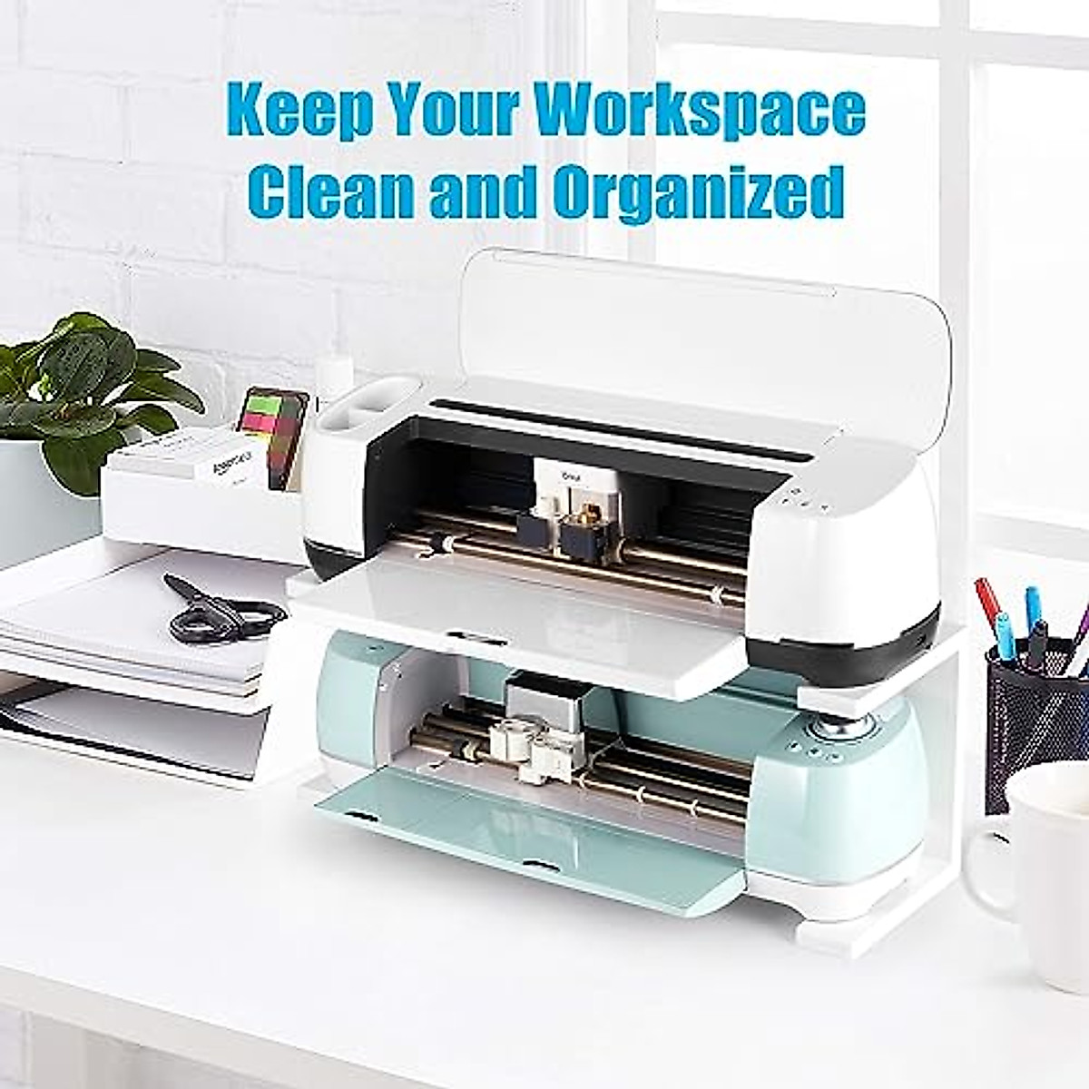 Duryeo Legs Stand Compatible with Cricut Maker 3 &Maker/Explore Air 2 & Explore 3, Heightened Space-Saving Organiser for Cricut Cutting Machines, Accessories and Supplies (Machine Not Included)