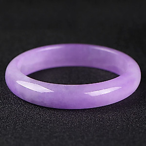 AKMASK Violets Jade Bangle Bracelet for Women Natural Genuine Purple Jadeite Bangles Jewelry with Gift Box (Size : 62mm)