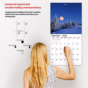 2024 Wall Calendar,Calendar 2024, July 2024 - December 2025, Wall Calendar Moon, 12" x 24" Opened,Full Page Months Thick & Sturdy Paper for Gift Perfect Calendar Organizing & Planning