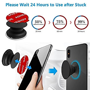 PKYAA 8 Pack Sticky Adhesive Compatible with Socket Base, Double-Sided Replacement Tape for Collapsible Grip & Stand Back, 4pcs Sticker Pads for Car Magnetic Phone Holder