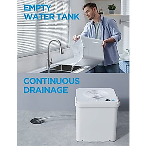 Midea Cube 50 Pint Dehumidifier for Basement and Rooms at Home for up to 4,500 Sq. Ft., Smart Control, Works with Alexa (White), Drain Hose Included, ENERGY STAR Most Efficient 2023
