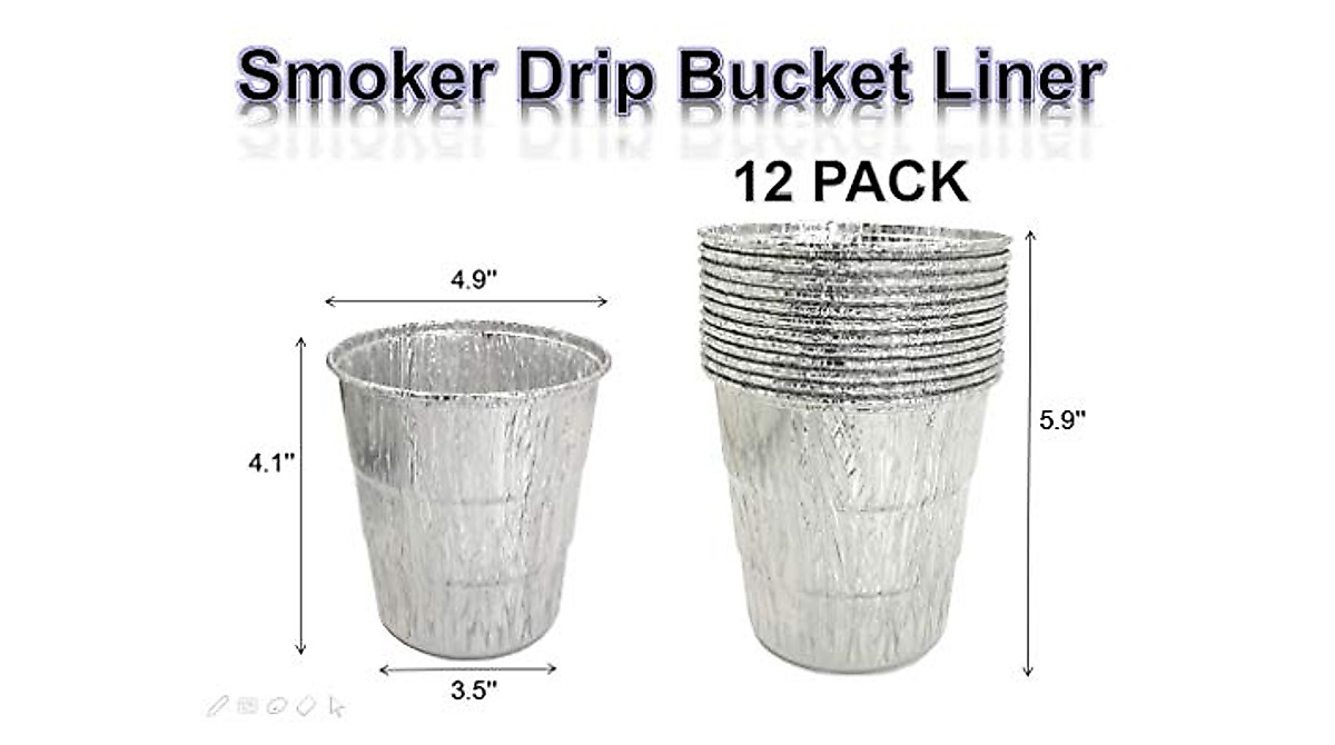 Big Part Black Grease Drip Bucket with 12 Liners for Pellet Grills