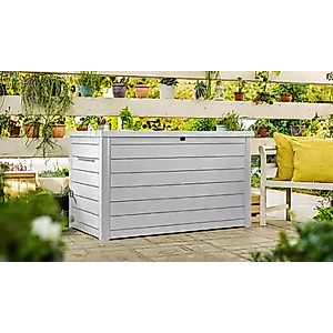 Generic 230-Gallon XXL Deck Storage Box Outdoor Patio Container (White)