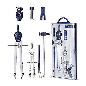 Mr. Pen- Professional Geometry Set Metal Compass, 7 pcs, Geometry Precision Tool Set with Shatterproof Storage Box, Drafting Tools & Drafting Kits, Circle Drawing Tools for Engineers Students