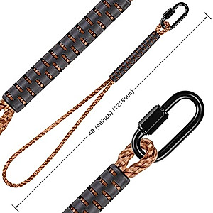 SELEWARE Hammock Straps, Tree Swing Rope, Hammock Chair Hanging Rope Kit W/Stainless Steel Carabiner Snap Hook Holds to 1000lbs, for Outdoor Playground Swings Hammock Yoga Boxing, 4 ft, 2 Pack