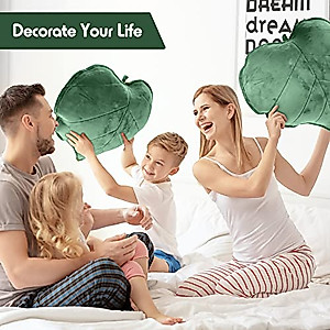 Yulejo Leaf Shape Throw Pillow 3D Cute Pillow Aesthetic Pillow Decorative Fun Plant Pillows Plant Leaves Shaped Throw Pillow Cushion for Bedroom Sofa Couch Living Room Home Decoration Favor, Green
