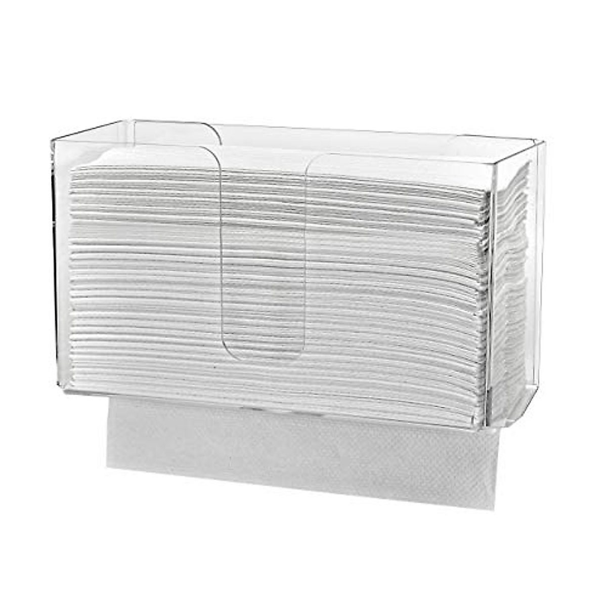 Alpine Industries Acrylic Wall-Mounted Paper Towel Dispenser - Single or Multiple Towel Retrieval - Bi Fold and C Fold (Clear)