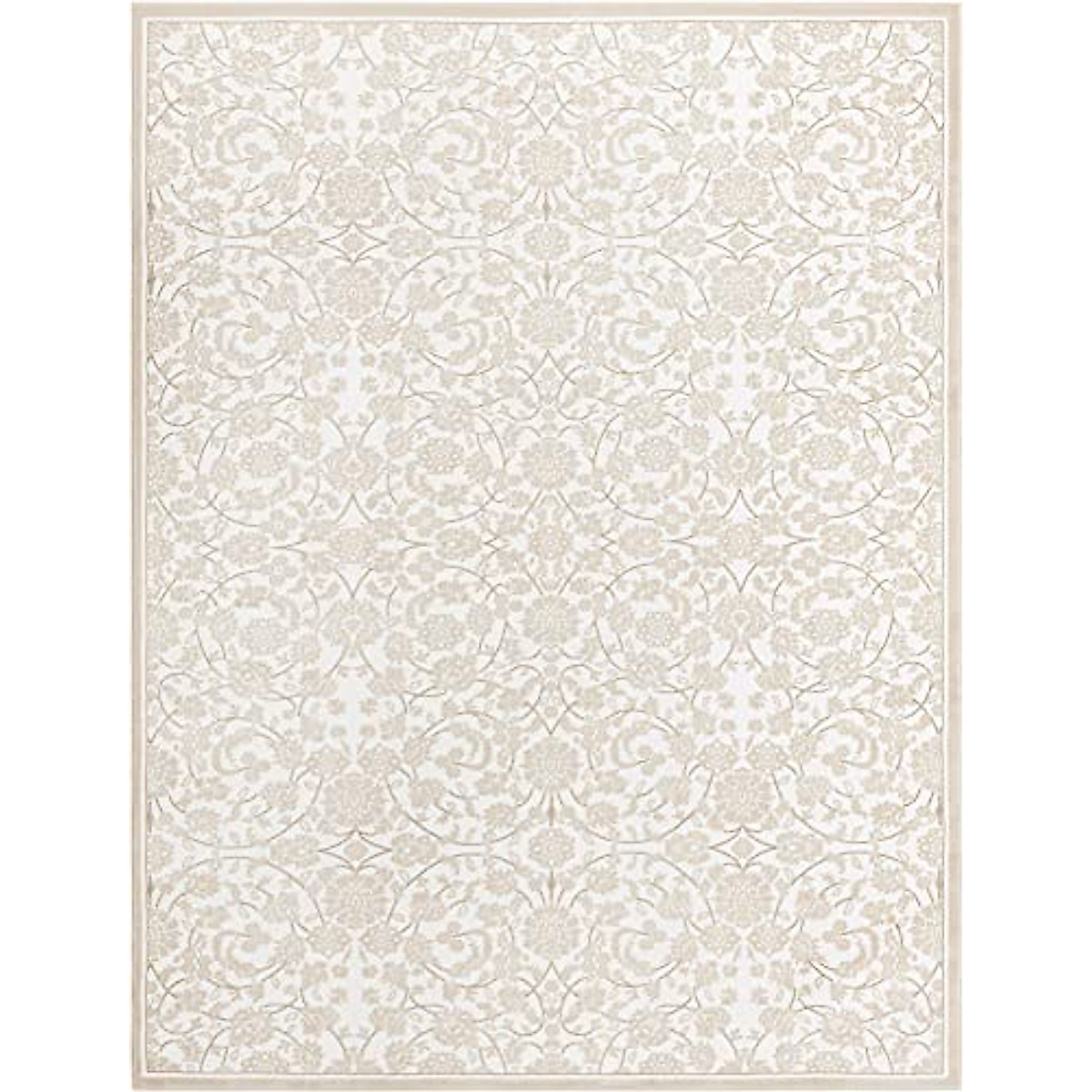 Unique Loom Rushmore Collection Area Rug - TAFT (9' x 12' Rectangle, Snow White/Beige)