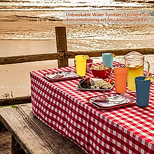 Homestockplus 【Set of 8】 20 Oz Tumbler Cups,Unbreakable Drinking Cups Microwave and Dishwasher Safe BPA Free E-Co Friendly Reusable Cup For Smoothies,Water