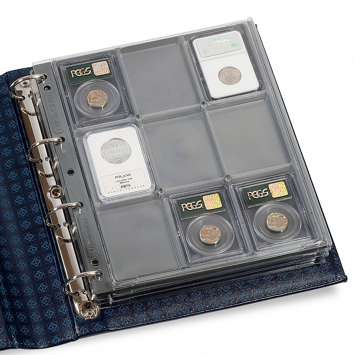 Lighthouse ENCAP Album Pages for Certified or Certified Style Coin Slab Holders PCGS, NGC, ANACS, Premier, Little Bear Elite - Pack of 2