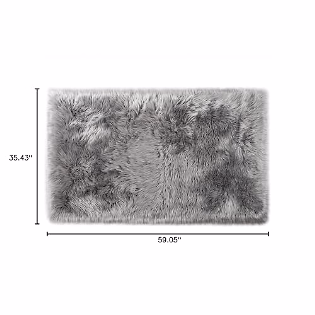 Rainlin Ultra Soft Fluffy Faux Fur Area Rugs for Bedroom Living Room Grey Fuzzy Washable Home Decor Carpets Luxury Plush Shag Rectangular Rugs,3x5 Feet