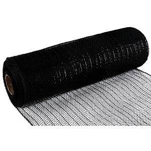 Poly Burlap Mesh Burlap Deco Mesh 10 Inch x 10 Yards, Great for Wreaths Making, Holloween Party, and Christmas Tree Decoration (Black, Black foil)