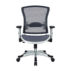 Space Seating 317 Series Executive Light Air Grid Office Chair with Breathable Mesh Back, Lumbar Support, 2-to-1 Synchro Tilt Control and Adjustable Tension, Platinum Finish
