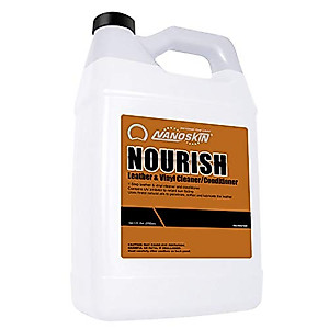 Nanoskin Nourish One Step Leather Cleaner & Conditioner 1 Gallon – Revitalizes All Types of Leather: Furniture, Auto Interiors, Shoes, Bags | Suitable for Natural, Synthetic, Pleather & More