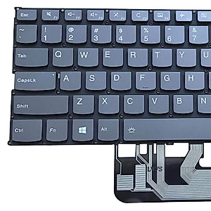 USA US Layout New Laptop Keyboard for Lenovo Yoga 730-13IKB Yoga 730-13IWL Yoga 730-15IKB Yoga 730-15IWL, Yoga 530-14ikb, Flex 6-14ARR Flex 6-14IKB Gray Keycaps Frameless with Backlight