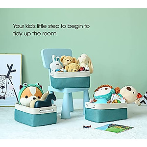 Tegance Storage Baskets Bins for Organizing, Foldable Sturdy Fabric Basket W/Handles, Large Rectangular Decorative Storage Basket for Shelves Nursery Closet Toy Blanket (3 Pack 15.7x11.8x8.3)…