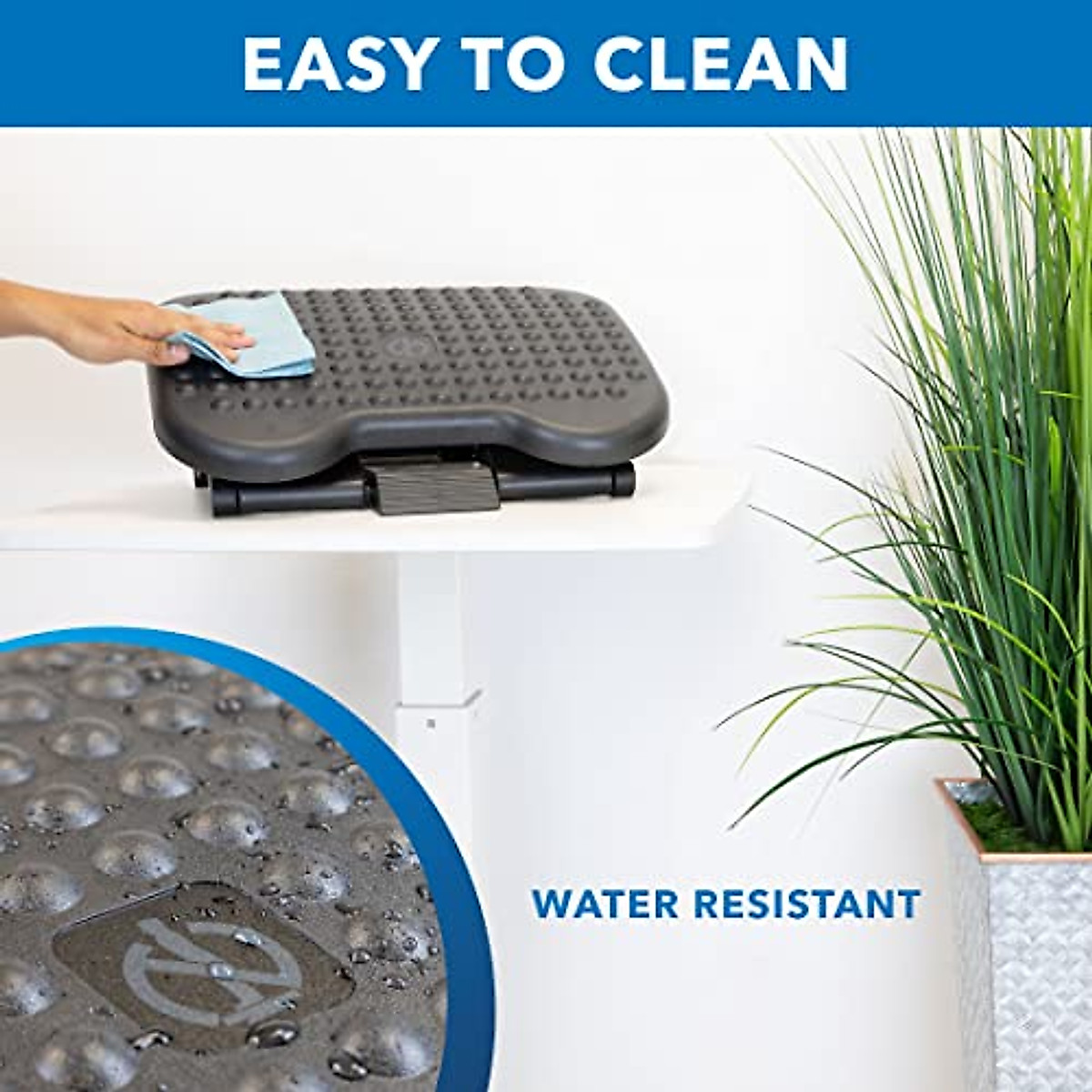 Mount-It! Ergonomic Under Desk Footrest | Height Adjustable Office Foot Rest with 3 Height Levels | Tilting Foot Stool | Home Office Footrest with Massage Surface for Improved Circulation (MI-7801)