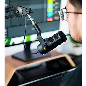 MAONO USB Dynamic Microphone, Podcast Recording Microphone with Gain Knob, Plug & Play, Metal Structure, Voice-Isolating Technology, Cardioid Studio PC Mic for Streaming, Vocal, Home Studio-PD100U