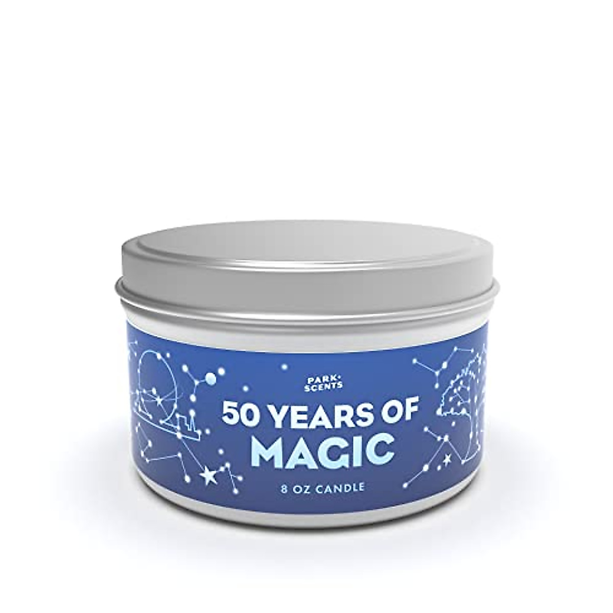 Park Scents 50 Years of Magic Candle - Beautiful Smell Used at Most Hotels Celebrating Disney 50th Anniversary - Super Accurate - Handmade in The USA - Vegan and Cruelty-Free | 8 oz. Tin