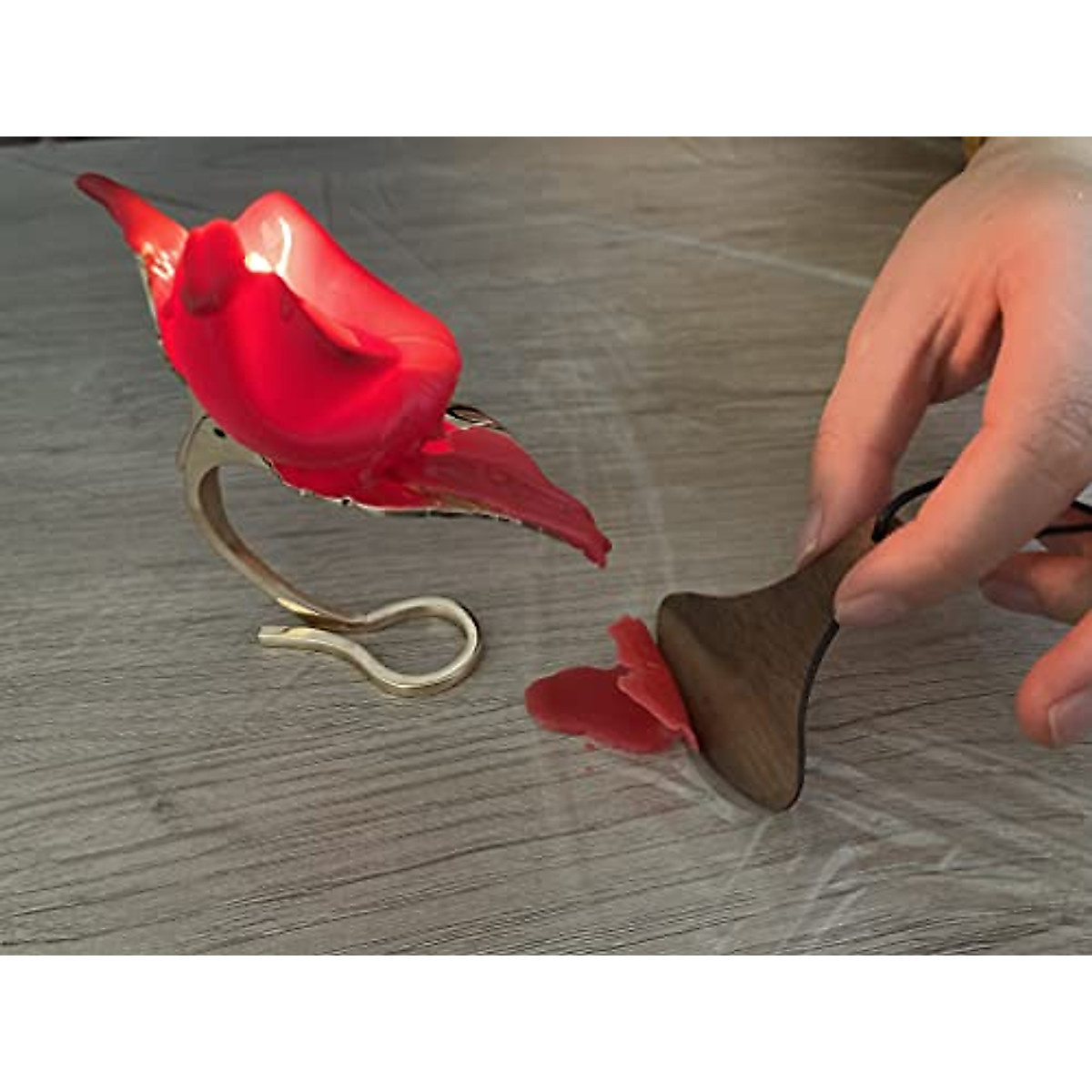 Zestler Bundle Stainless Steel Wax Removal Blade + 6 Red Low Temperature Body Safe Rose Candle Refills