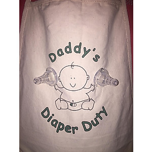 Genius Baby Toys | The ORIGINAL Daddy's Diaper Duty Apron and New Dad Gag Gift with Bottle Nipples, Gloves, Mask, Clothespins