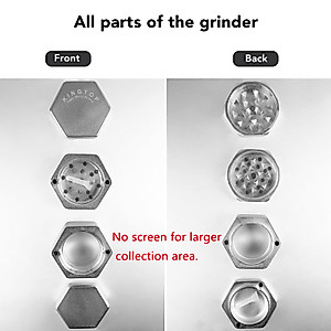 KINGTOP Spice Grinder, 2.2" Magnetic Aluminum Alloy Grinder (Silver)