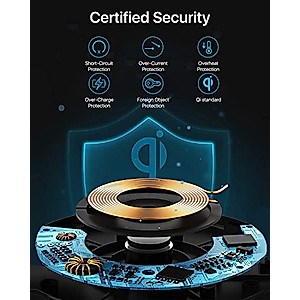 Wireless Charger, 15W Qi Fast Wireless Charging Pad Compatible with iPhone 14/13/13 Pro/13 Mini/13 Pro Max/12/11/ X/XS, Samsung Galaxy S22/ S21/ S20/ S10, Note 20/10, Pixel 6/5, LG (No AC Adapter)