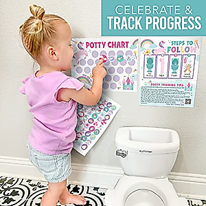 Unicorn Potty Training Chart For Toddler Girls - Potty Training Sticker Chart For Girls Potty, Potty Chart For Girls With Sticker, Sticker Chart For Kids Potty Training Reward Chart, Kids Reward Chart