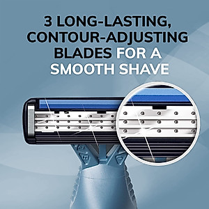 BIC Flex 3 Men’s Disposable Razors With 3 Blades, For a Smooth and Comfortable Shave, 4 Piece Razor Kit for Men