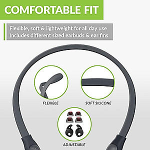 Avantree Neckband Bluetooth Headphones with Clear Dialogue Mode & Enhanced Volume for Phone PC TV Listening, 20hrs Music Time, Wireless Earbuds, Support Low Latency - NB18
