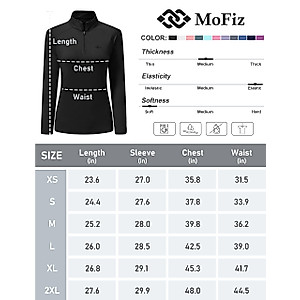 AjezMax Long Sleeve Zipper Shirts for Women Athletic Outdoor Running Tops Black L