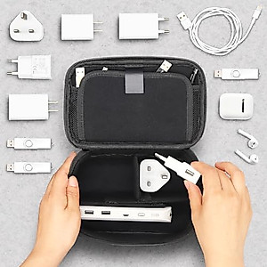 sisma Travel Cords Organizer Universal Small Electronic Accessories Carrying Bag for Cables Adapter USB Sticks Leads Memory Cards, Grey 1680d Fabrics