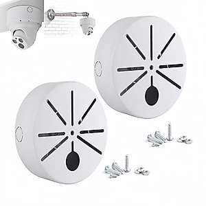 FINXRoll 2 in Pack 5.3" Camera Base Junction Outlet Box, Extension Camera Wall Bracket Adapter Base Hidden Line Camera Mount Support Ceiling Hoisting for Dome CCTV Security Cameras