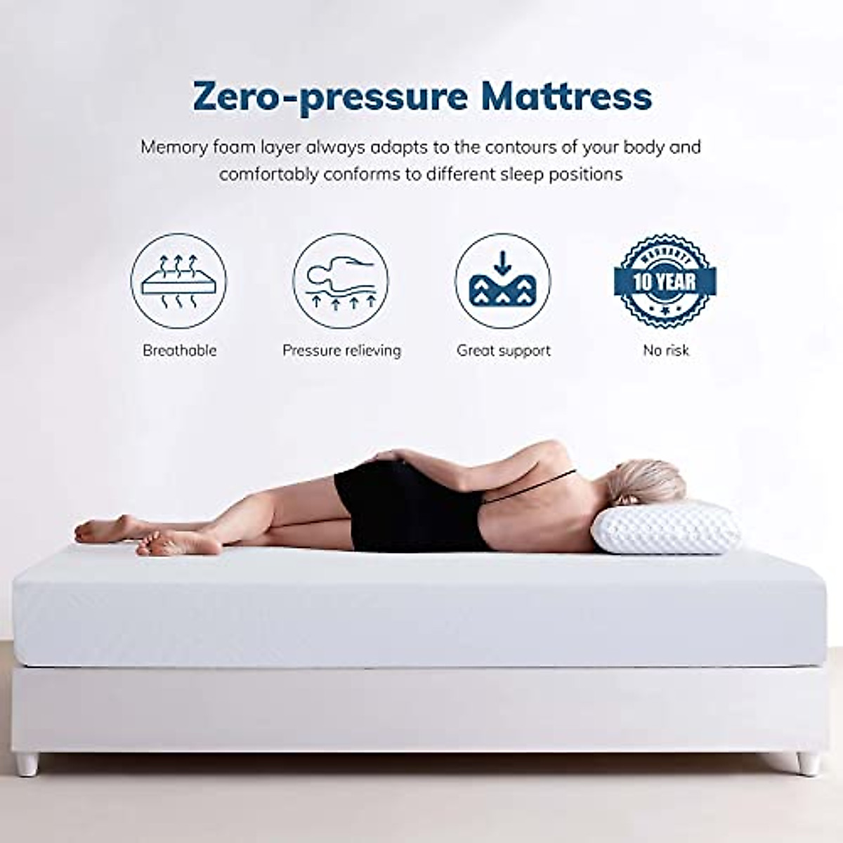 TMEOSK Full Size Mattress, 8 inch Gel Memory Foam Mattress, Green Tea Infused for a Cool Sleep, Breathable Removable Quilted Cover, Bed in a Box, Medium Firm Feel with Motion Isolating (Full)