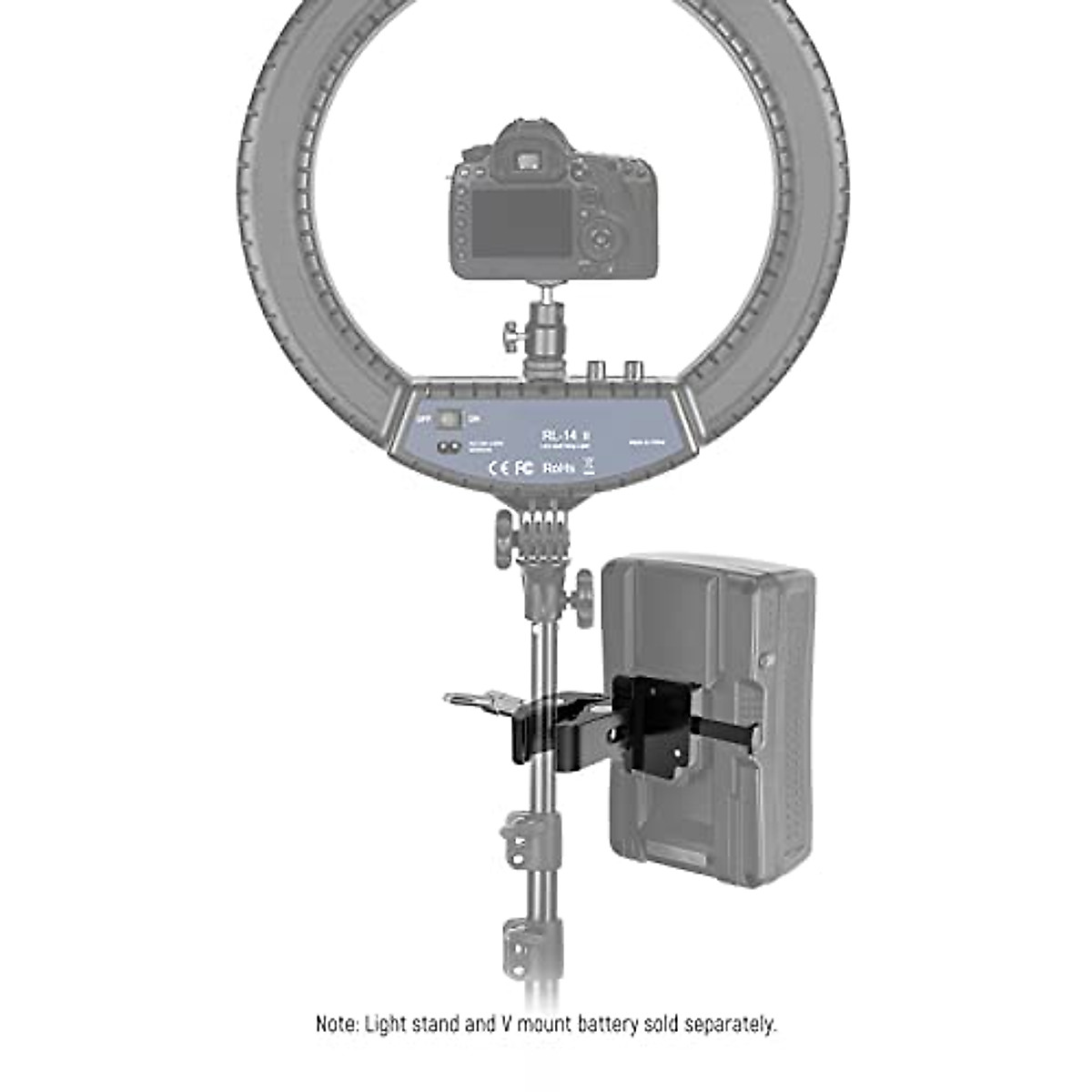 NEEWER Mini V Mount Battery Plate with Super Crab Clamp, V Lock Battery Clamp with QR Lock, Wider Open for Tripod Photography Light Stand C Stand Gimbal Shoulder Rig Compatible with SmallRig, PS003