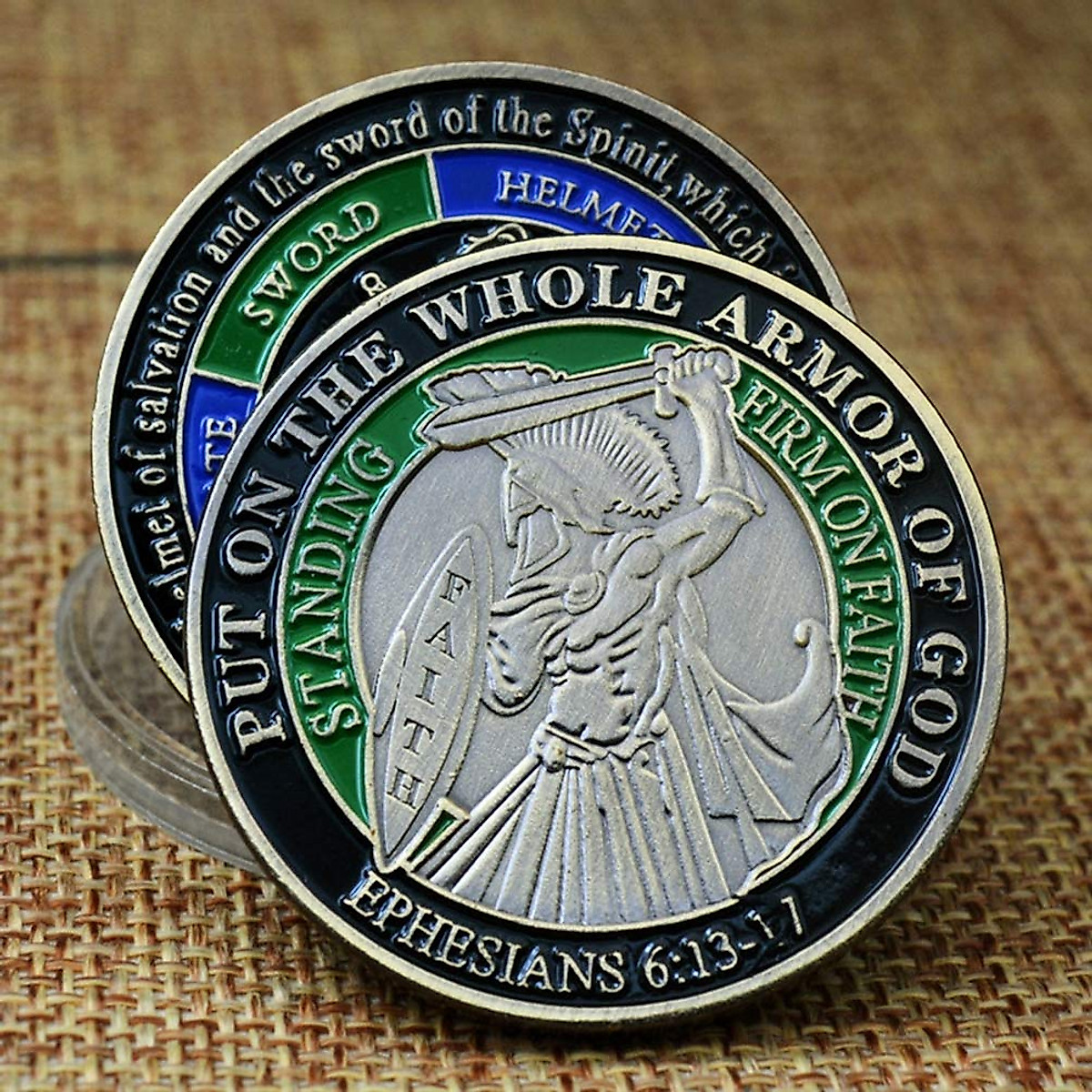 Put On The Whole Armor of God EPHE 6:13-17 Enamel 3D Challenge Coin Collector's Medallion