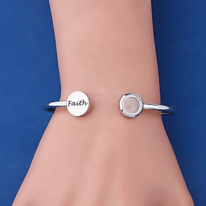 FAADBUK Christian Gift Cross Mustard Seed Bracelet Faith Mustard Seed Jewely Religious Inspirational Jewelry (Faith Mustard Seed Br-S)