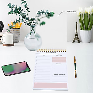 Daily to Do Notepads - Task Checklist planner, Time Management planner, To Do lists, Organizer with Today's Goals, Notes, 52 Undated Agenda Tear-off Sheets, 6.5 x 9.8 inches ( Pink )