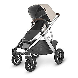 UPPAbaby Vista V2 Stroller - Declan (Oat Melange/Silver/Chestnut Leather) + Travel Bag for Vista, V2, Cruz, V2
