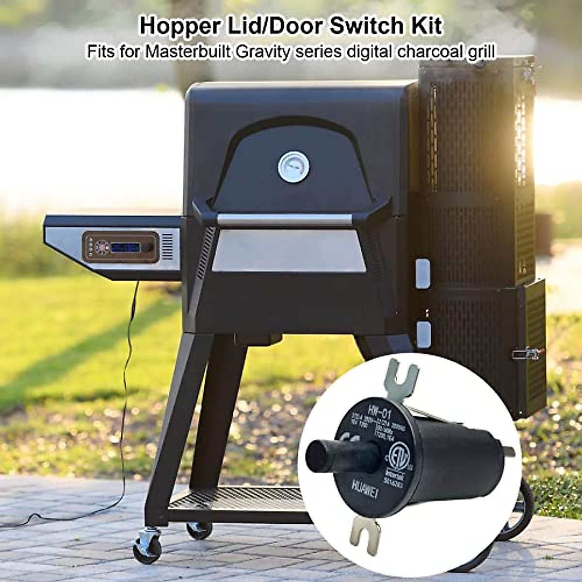 9904190041 Lid/Door Switch Kit Fit for Masterbuilt 560 Digital Charcoal Grill + Smokers, 3PCS.