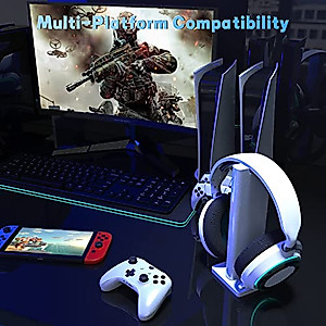 targeal PC Gaming Headset with Microphone for PS5/PS4/Switch/PC/Laptop/Mac - USB Wired 7.1 Surround Sound Gamer Headphone with Noise Canceling Mic - 4 Modes RGB- White Headset
