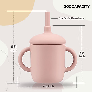 Mintlyfe Toddler Cups Silicone Training Sippy Cups with Straw Lid