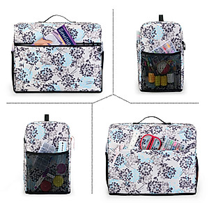 CURMIO Sewing Machine Cover with Pockets, Dust Cover Compatible with Most Standard Singer and Brother Sewing Machine, Dandelion (Patented Design)