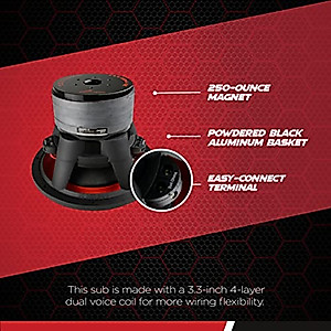 AudioPipe TXX-BDC4-15D 15 Inch 2,800 Watt High Performance Powerful Dual 2 Ohm DVC Vehicle Car Audio Subwoofer Speaker System, Black