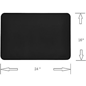 Amazon Basics Waterproof Anti-Slip Silicone Pet Food and Water Bowl Mat, 24 x 16 Inches, Black, Solid